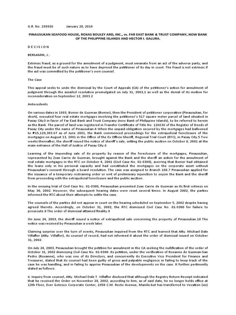 Rule 47 Jurisprudence | PDF | Judgment (Law) | Annulment