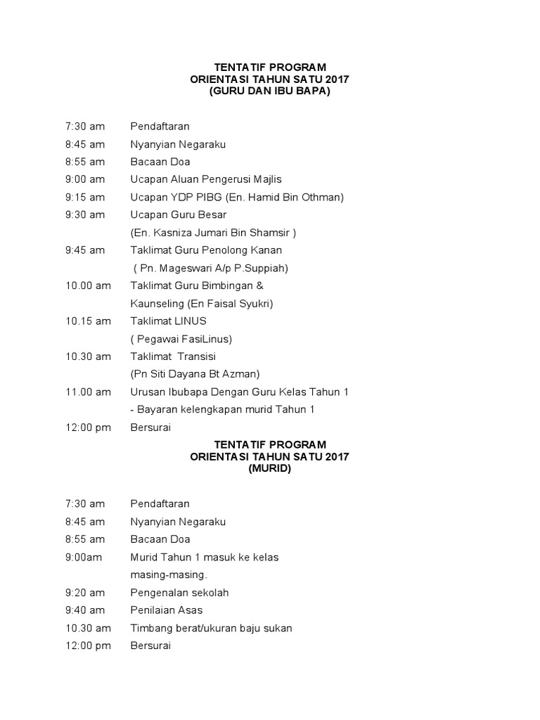 Tentatif Program | PDF