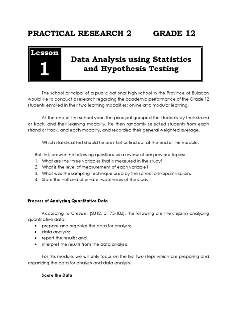 Practical Research 2 Q2 Module 6 7 | PDF | Level Of Measurement ...