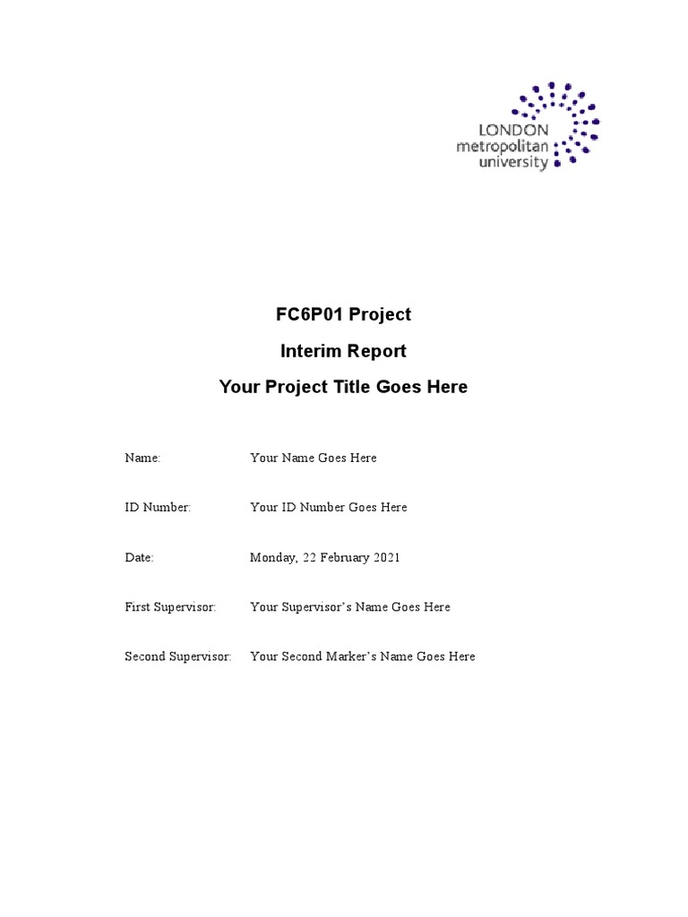 Interim Report Template | PDF | Test (Assessment) | Computing And ...