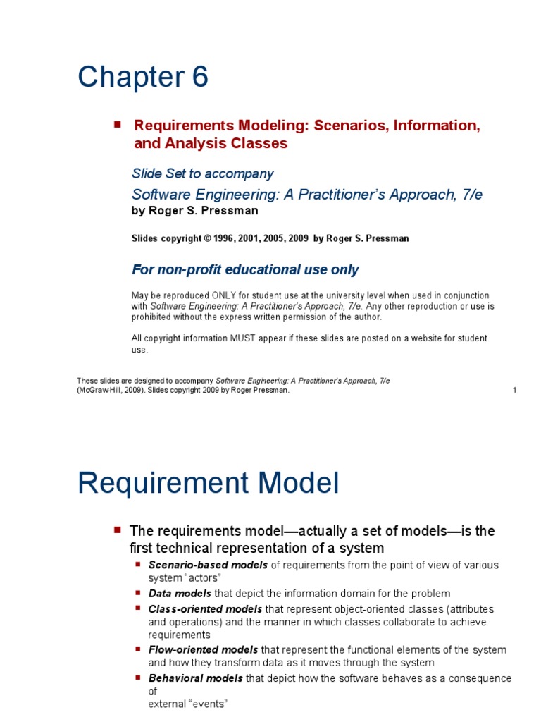 Chapter 6 - Requirement Modeling or Analysis Modeling | PDF | Use Case ...