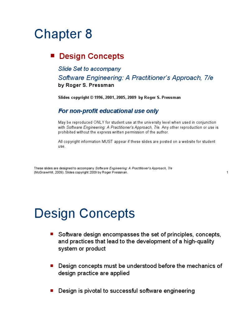 Design Concepts: Software Engineering: A Practitioner's Approach, 7/e | PDF | Component Based ...