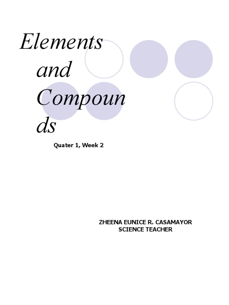 Element and Compound | PDF | Chemical Elements | Chemical Compounds