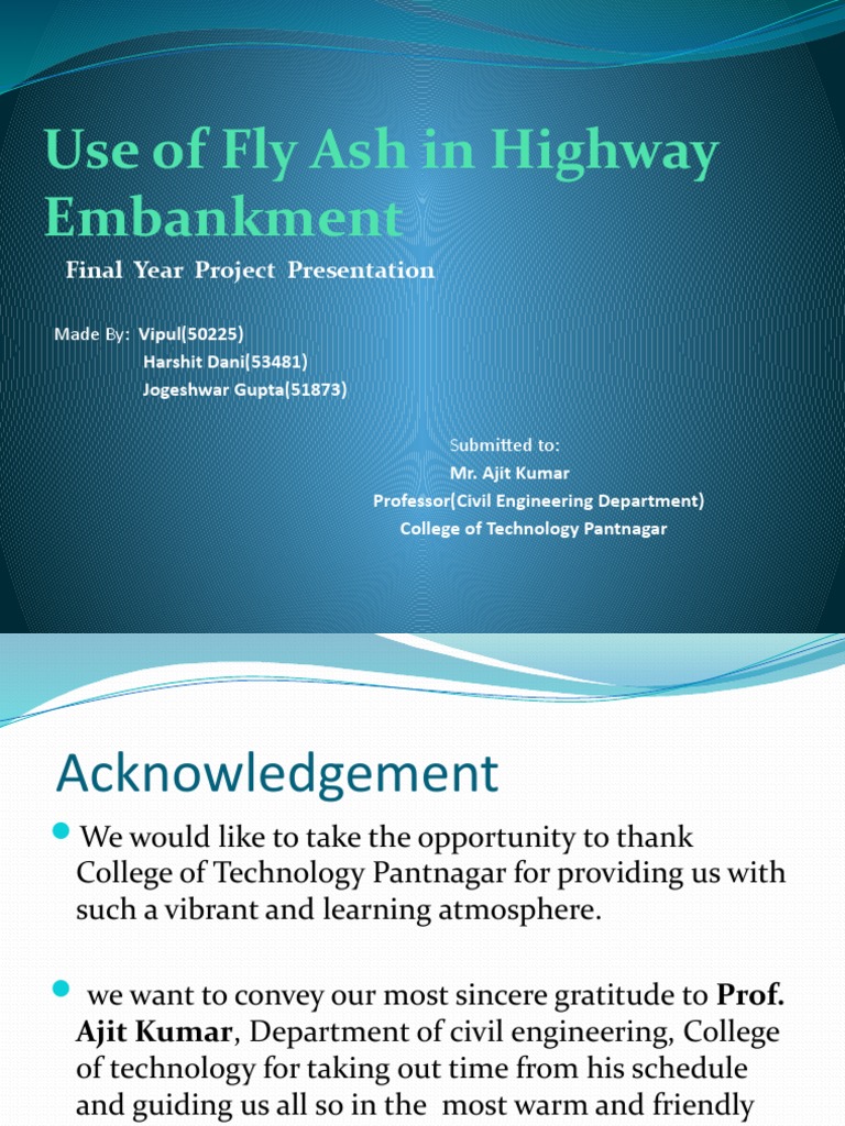 Utilization of Fly Ash in Highway Embankment Construction: A Case Study ...