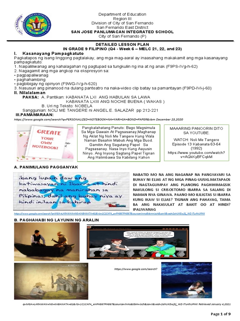 Filipino 9 q4 Week6 DLP | PDF