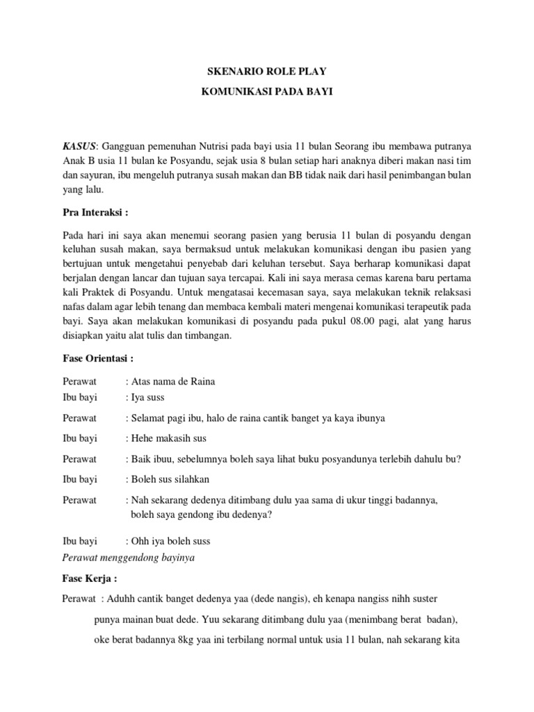 Skenario Role Play Pada Bayi | PDF