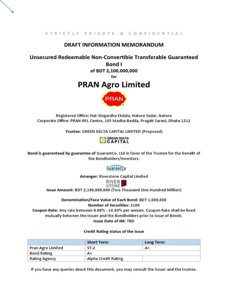 Draft IM - PAL Onshore Bond-05Jul2020 | PDF | Bonds (Finance) | Interest