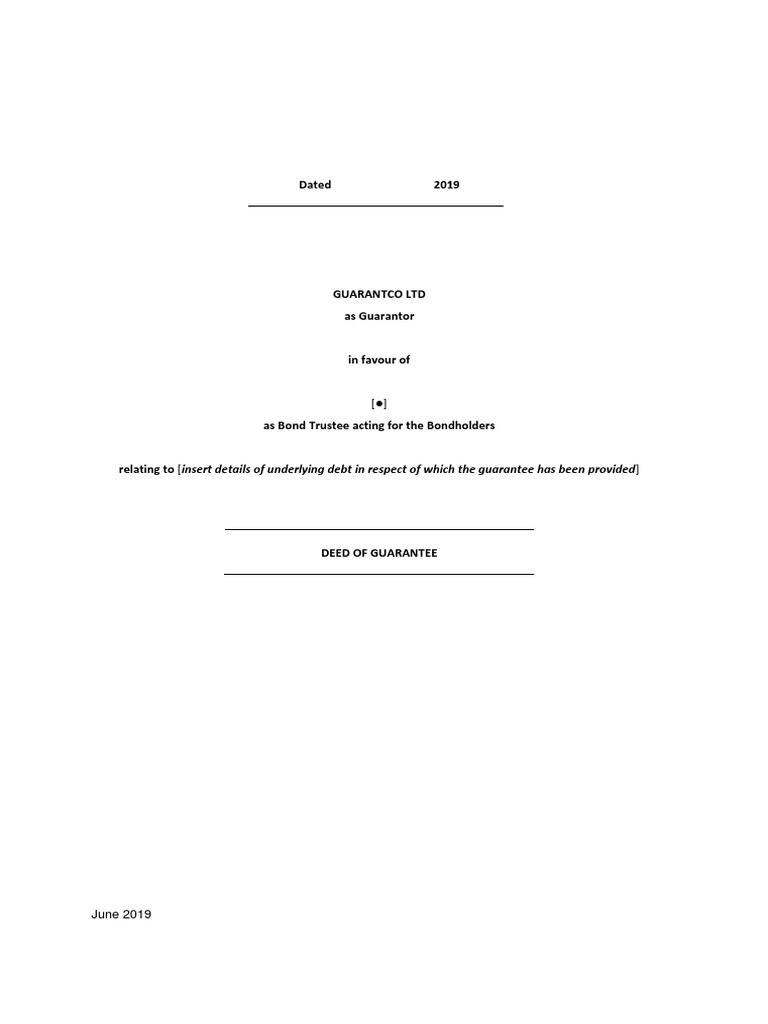 Guarantco Deed of Guarantee | PDF | Guarantee | Surety