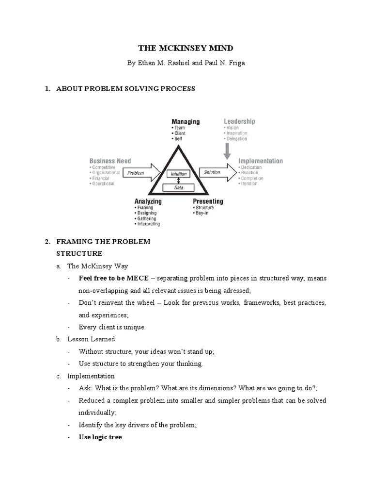 The Mckinsey Mind: 1. About Problem Solving Process | PDF | Mc Kinsey ...