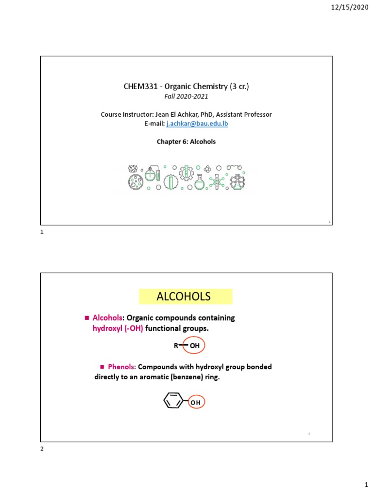 Chapter 6 - Alcohols | PDF | Alcohol | Functional Group