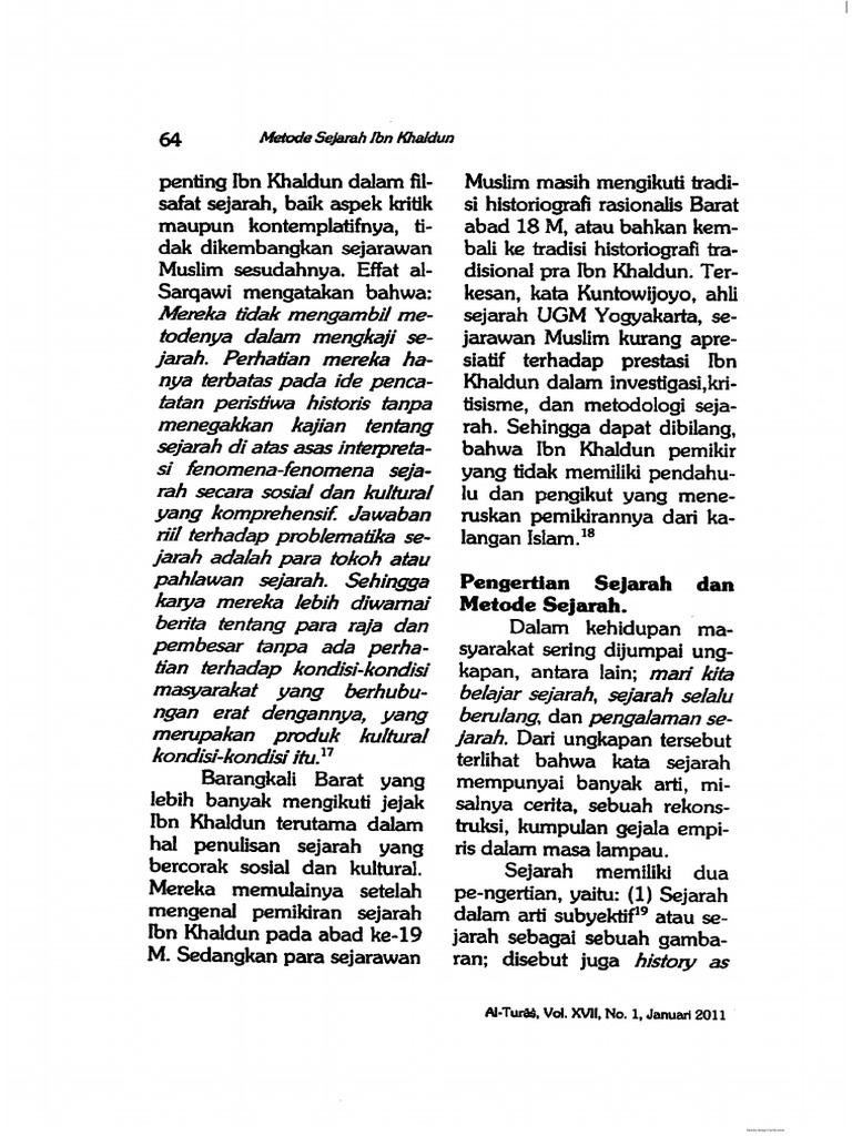 Metode Sejarah Ibn Khaldun | PDF