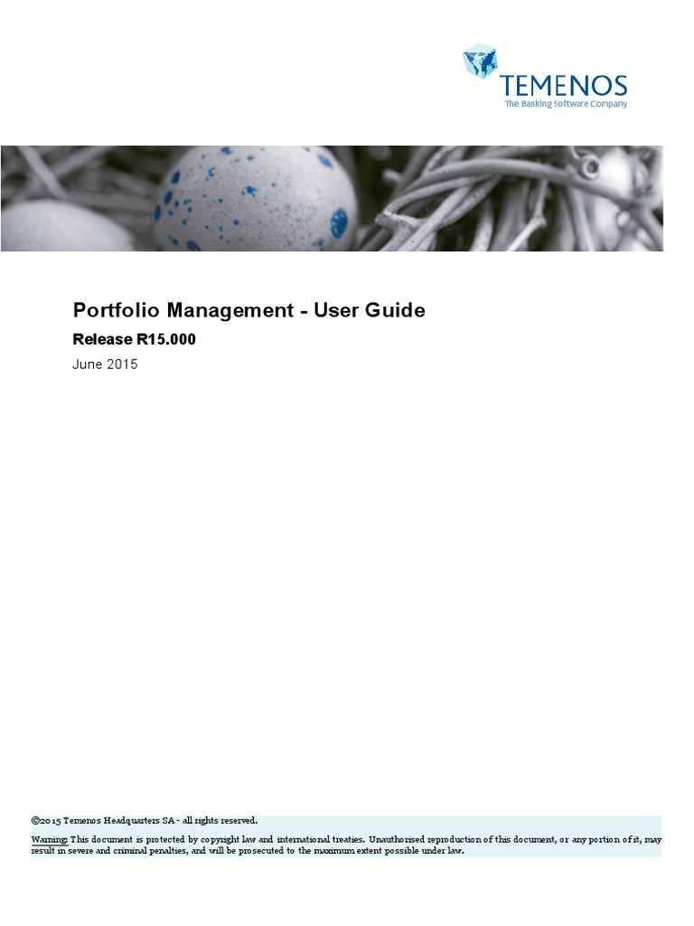 Portfolio Management - User Guide: Release R15.000 | PDF | Securities ...