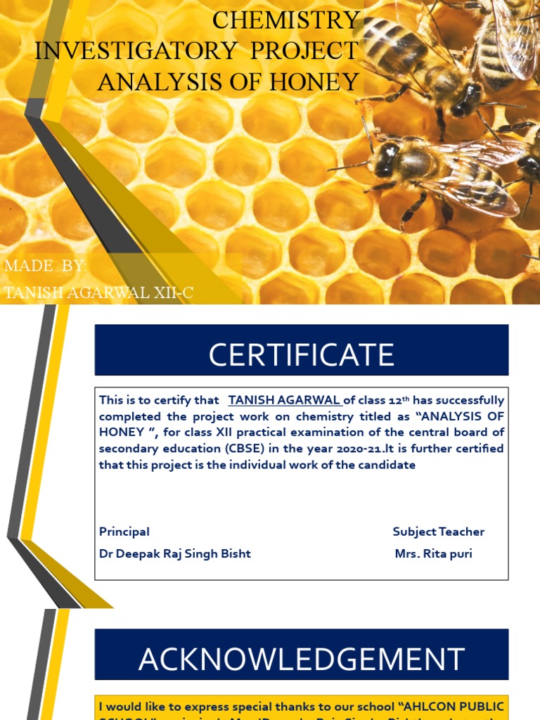 Chemistry Project Class 12 | PDF | Honey | Chemical Substances