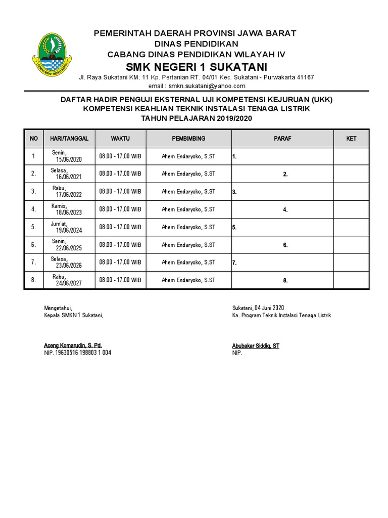 Jadwal Ujikom Titl 2020 Baru | PDF