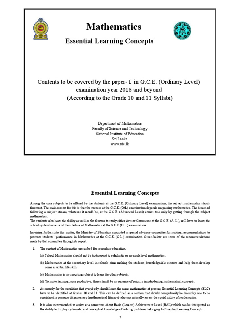 Mathematics: Essential Learning Concepts | PDF | Trigonometric ...