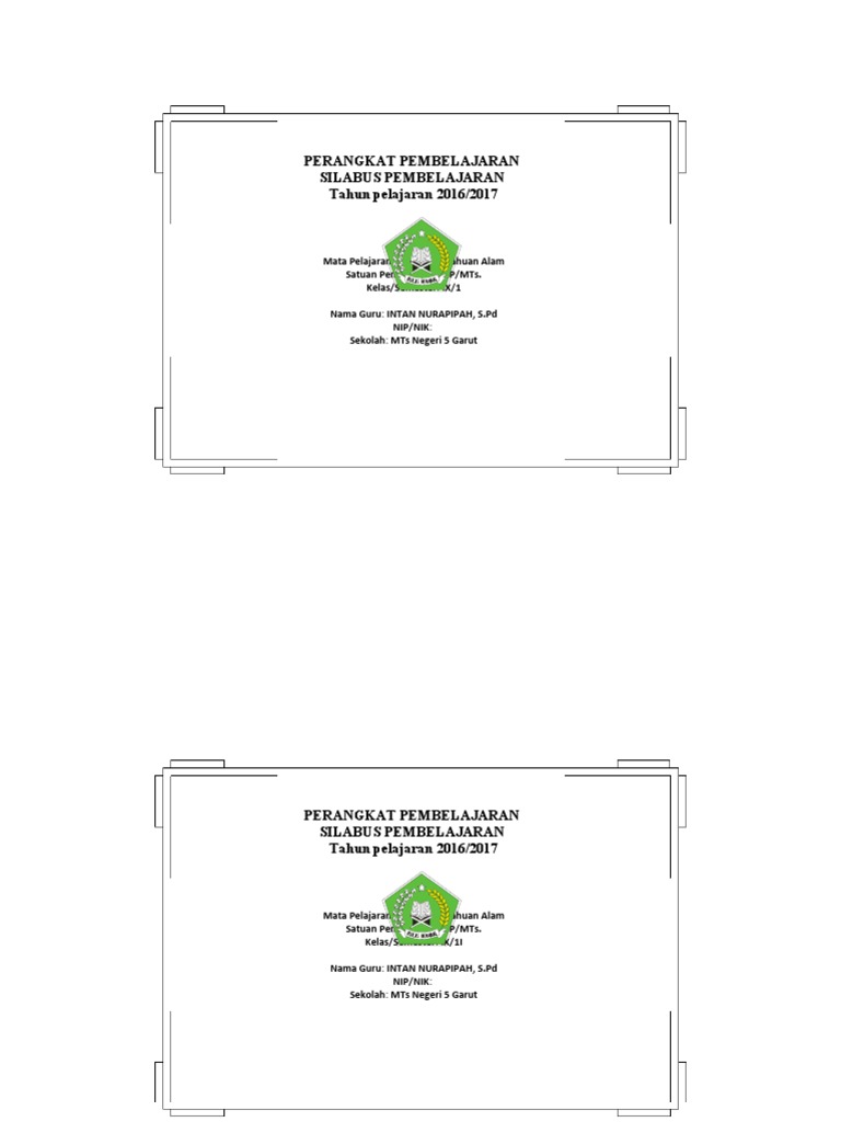 Cover RPP Dan Silabus | PDF