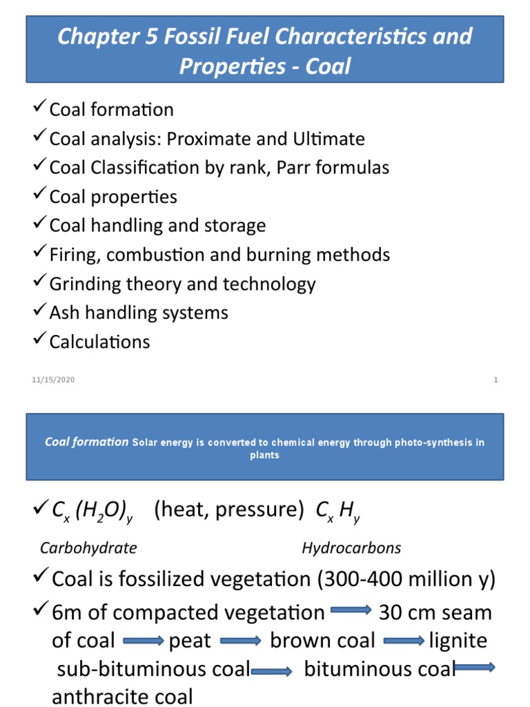Coal Characteristics and Properties Overview | PDF | Fluidization ...