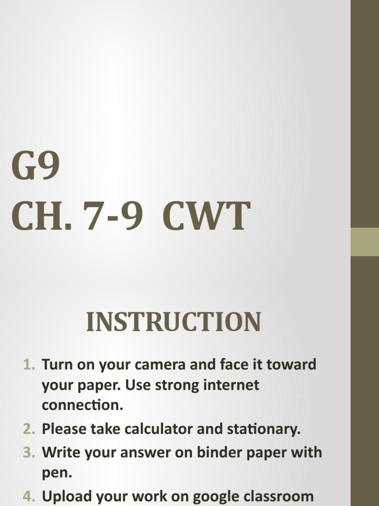 g9 - Physics - CH 7-9 CWT | PDF | Acceleration | Force