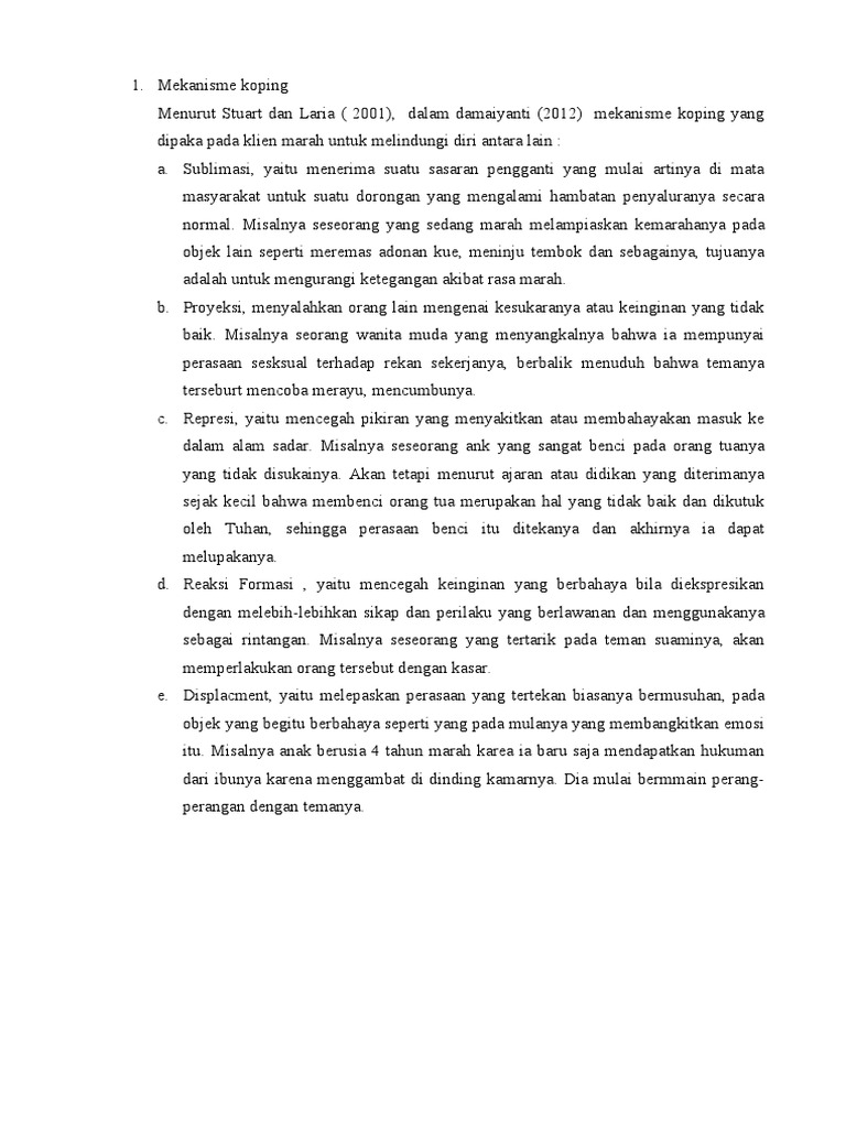 Mekanisme Koping | PDF
