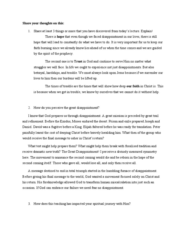 How the Great Disappointment Shaped My Faith | PDF | Second Coming | Jesus