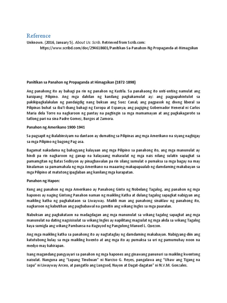 Panahon NG Propaganda at Himagsikan | PDF