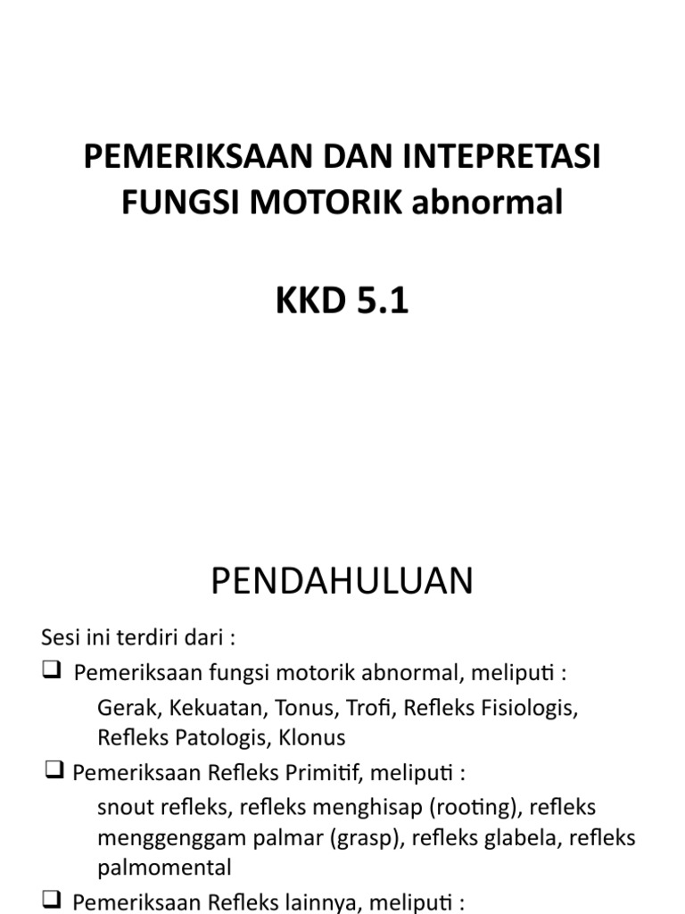 Pemeriksaan MOTORIK Abnormal | PDF