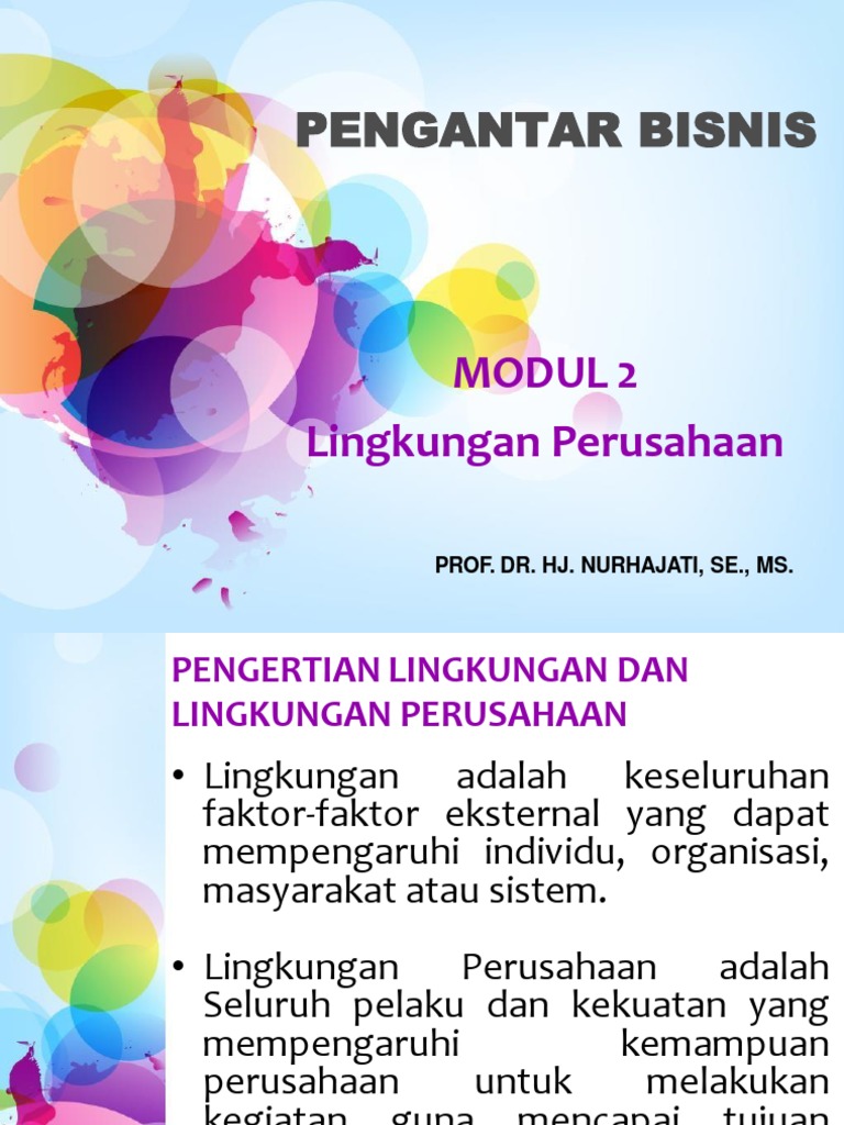 2 PENGANTAR BISNIS - Modul 2 Dan 3 Lingkungan Perusahaan | PDF