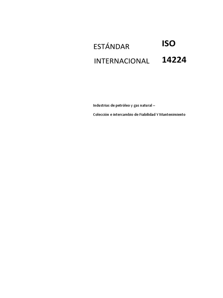 ISO 14224: Datos de Fiabilidad en Petróleo | PDF | Ingeniería de ...