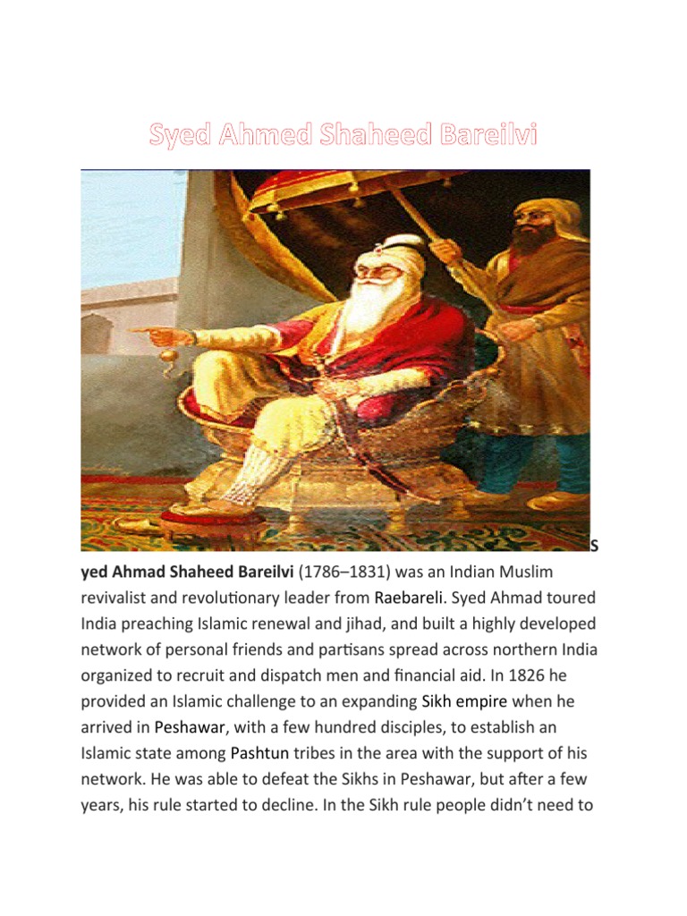 Syed Ahmed Shaheed Bareilvi | PDF