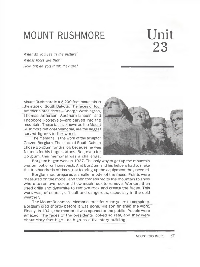Mount Rushmore: History and Facts | PDF | Sculpture | Memorial