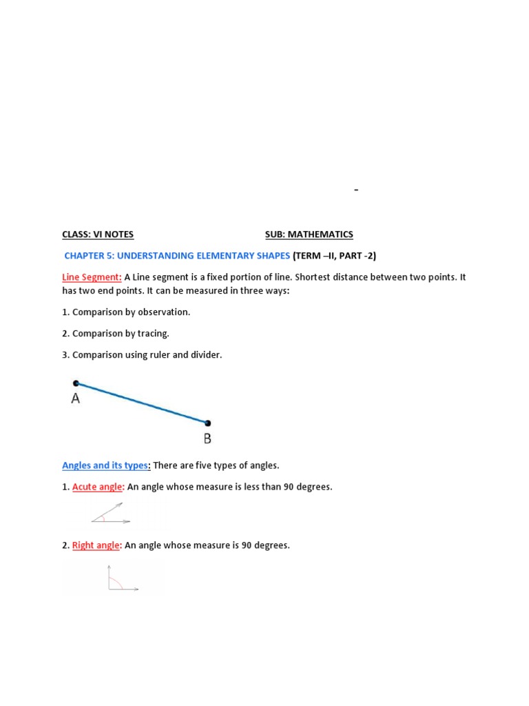 Class 6 Understanding Elementary Shapes Notes | PDF | Rectangle ...