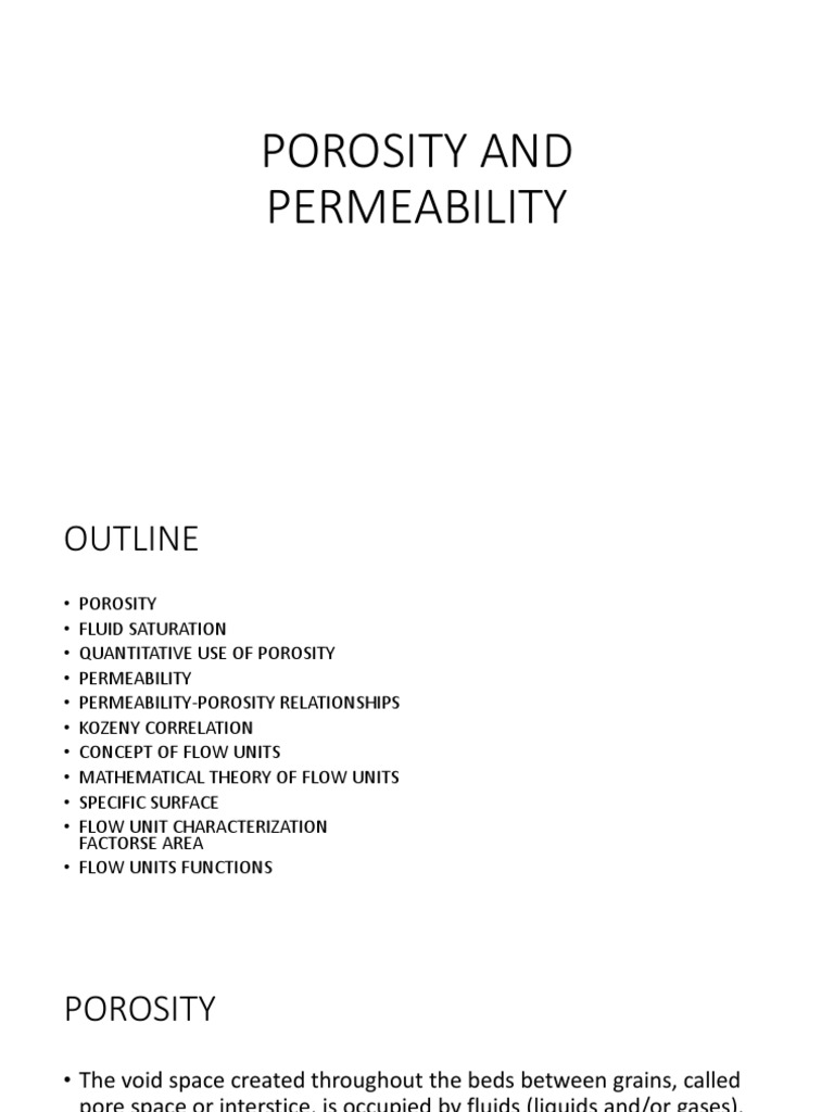 Chapter 2-Porosity and Permeability | PDF | Porosity | Permeability (Earth Sciences)