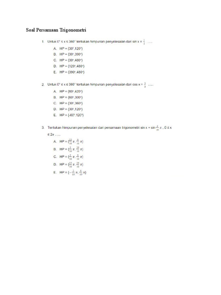 Tugas 1 Persamaan Dan Turunan Trigono | PDF