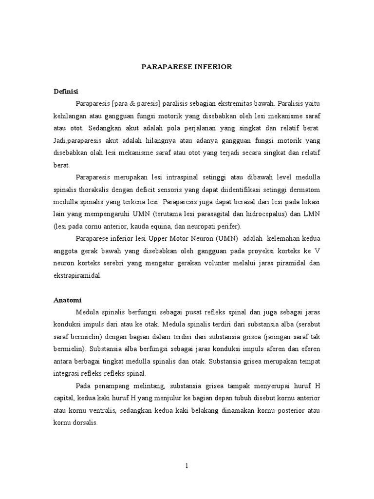 PR Paraparese Inferior | PDF