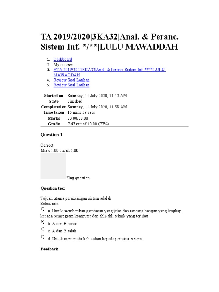 Soal Uas Apsi SMT 6 - Bu Syarifah | PDF | Teknologi & Rekayasa