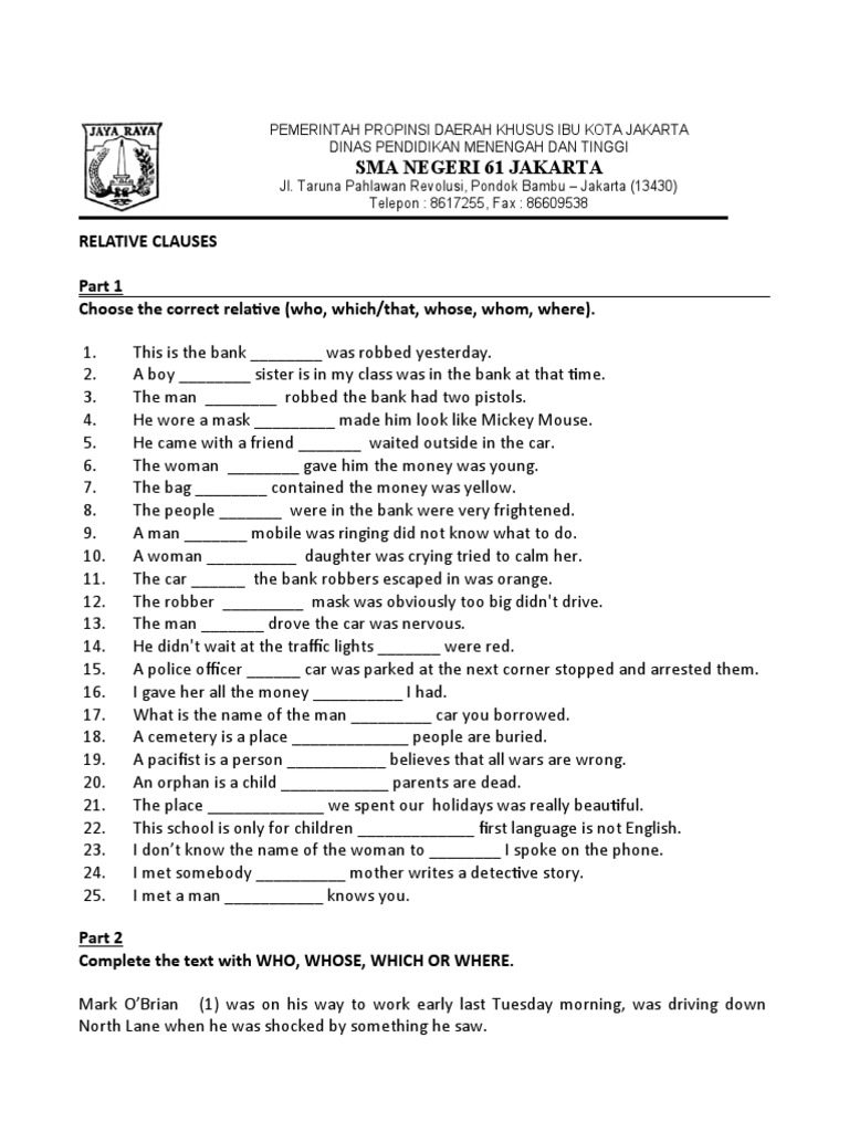 REMEDIAL Relative Clauses and Passive | PDF | Swimming