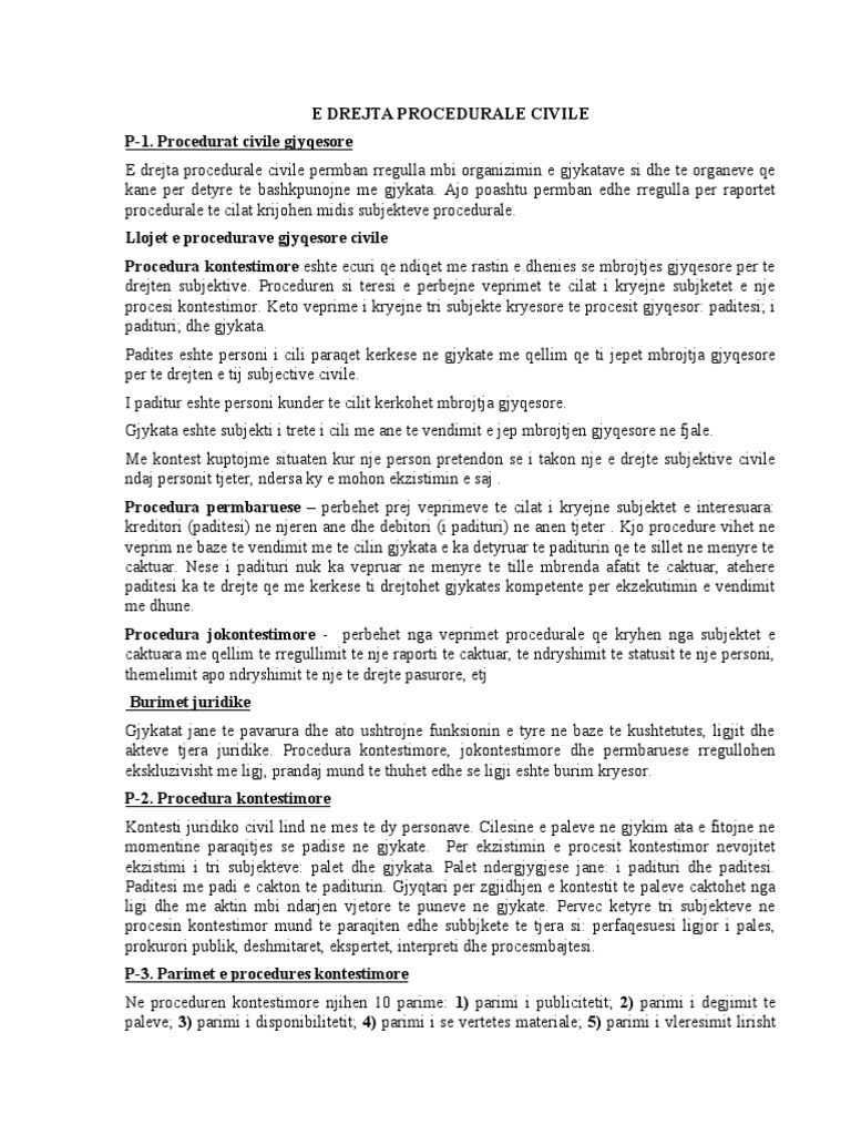 E Drejta e Procedures Civile | PDF