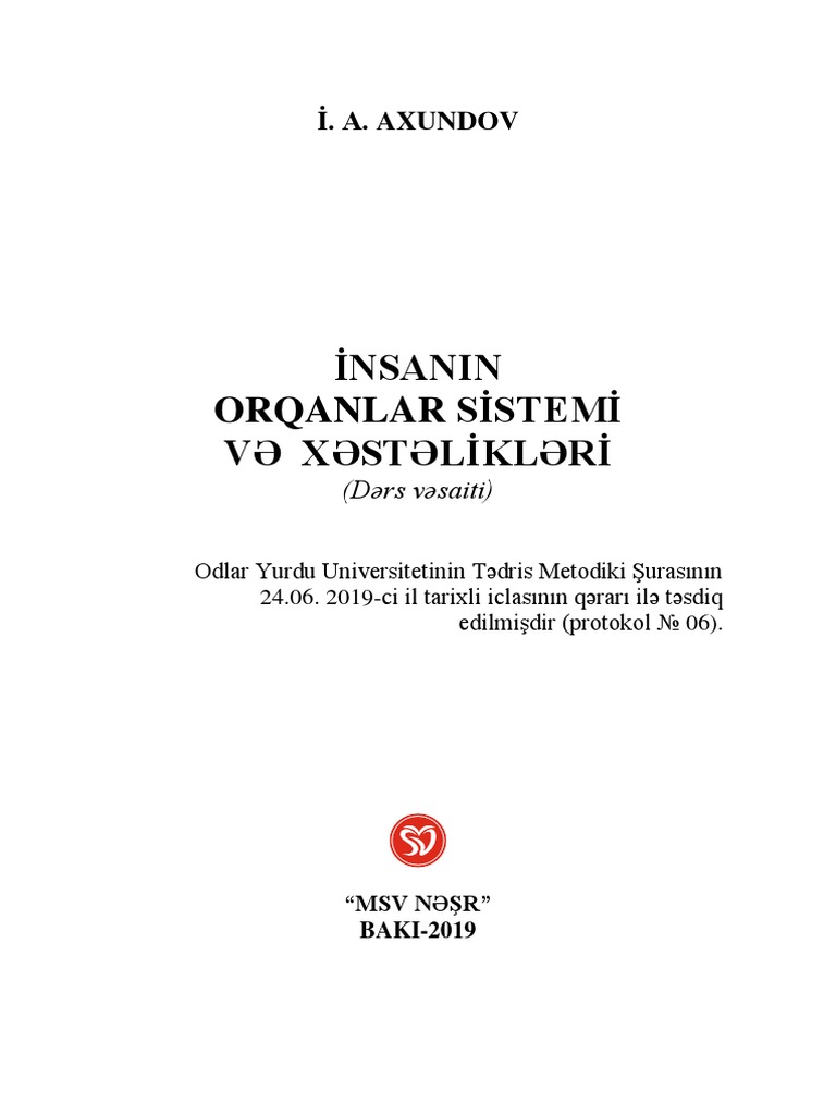 Insanin Orqanlar Sistemi Ve Xestelikleri | PDF