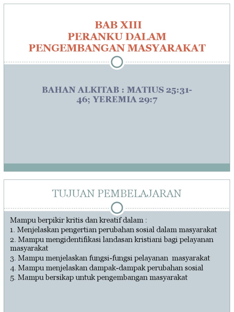 BAB XIII Peranku Dalam Pengembangan Masyarakat | PDF