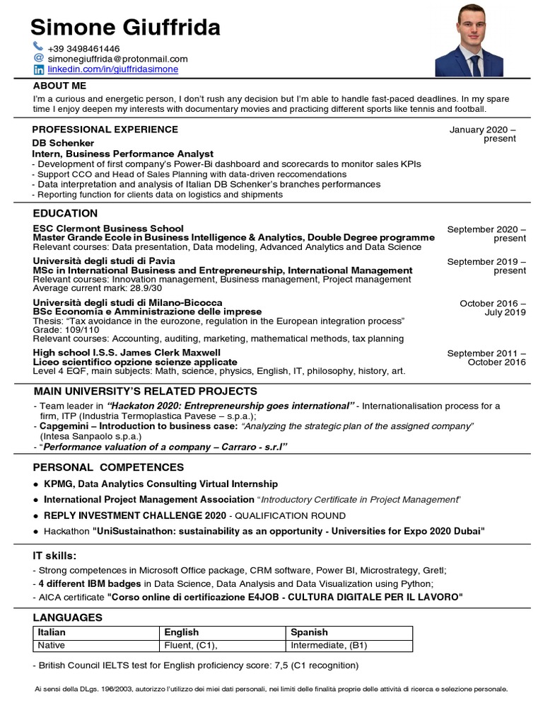 Simone Giuffrida CV | PDF | Business | Computing