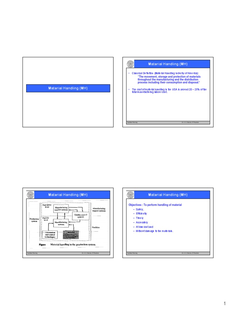 Materials Handling Handout | PDF | Supply Chain Management | Transport