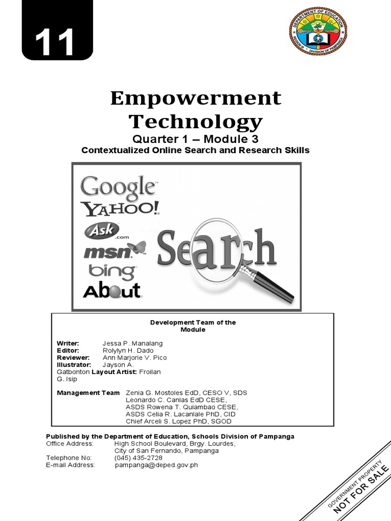 Empowerment Technology: Quarter 1 - Module 3 | PDF | Focus Group | Internet