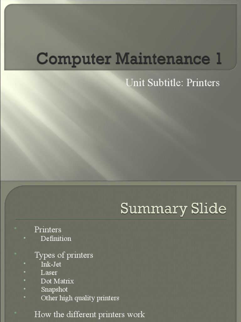 Types of Printers | PDF | Printer (Computing) | Computer Engineering