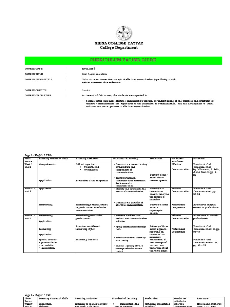 Oral Communication Course Overview | PDF | Speech | English Language