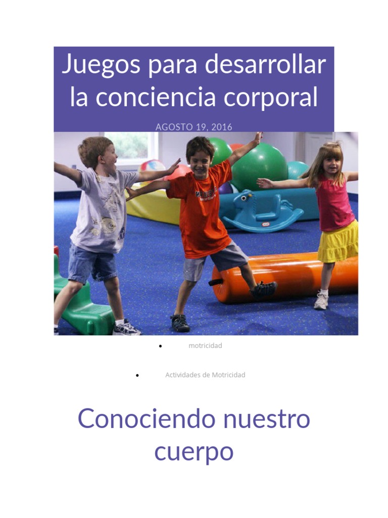 Juegos para Desarrollar La Conciencia Corporal | PDF