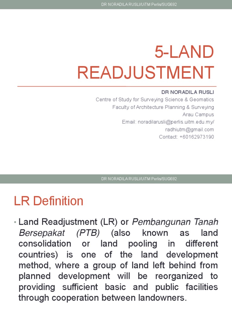 Land Readjustment | PDF | Government | Policy