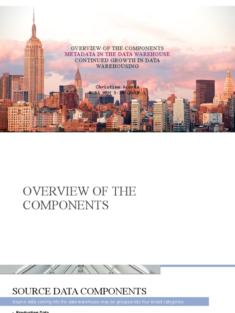 Data Warehouse Components Overview | PDF | Data Warehouse | Warehouse