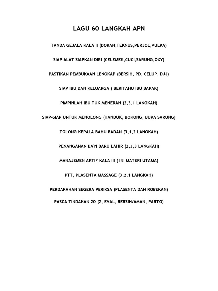 Lagu 60 Langkah Apn | PDF