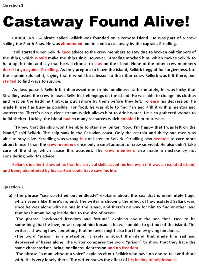 Castaway Found Alive! | PDF | Ships | Loneliness