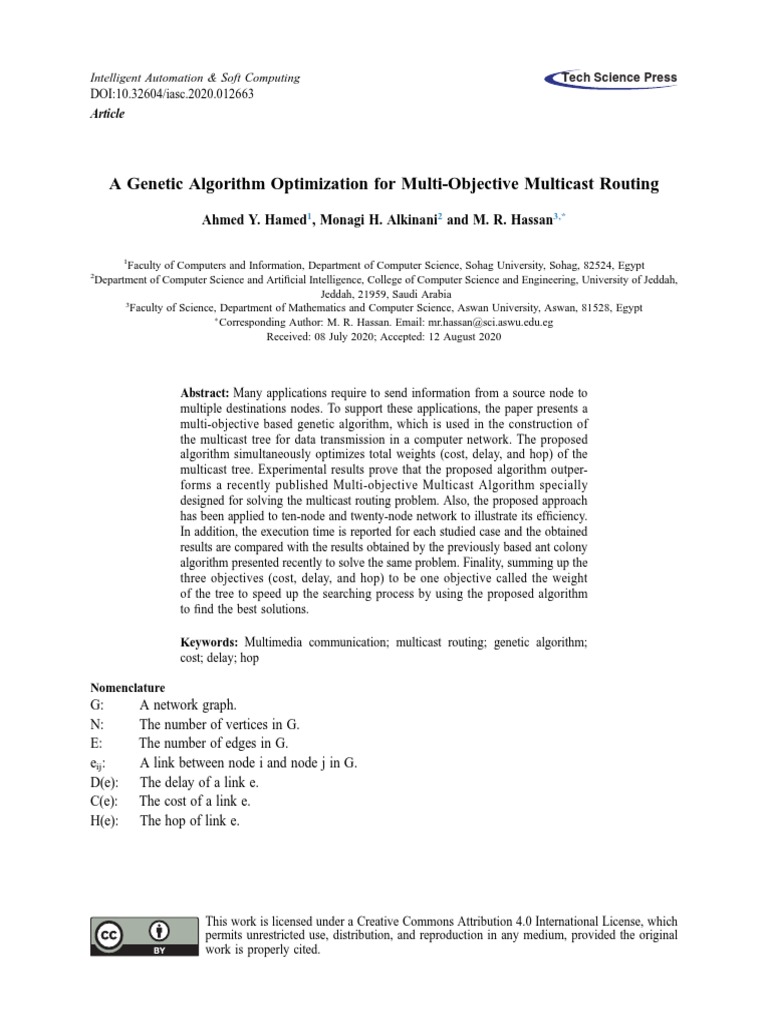 A Genetic Algorithm Optimization For Multi Objective Multicast Routing Pdf Routing Quality 